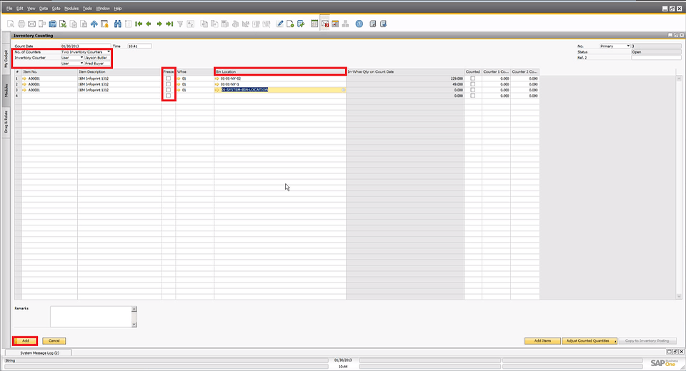 SAP Business One 9.0: Inventory Counting