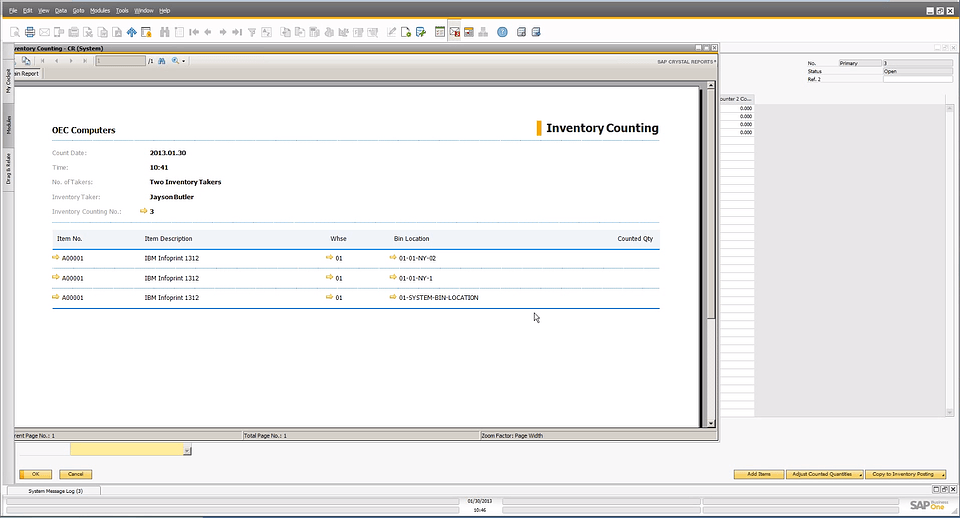 SAP Business One 9.0: Inventory Counting