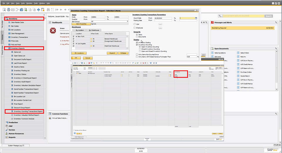 SAP Business One 9.0: Inventory Counting