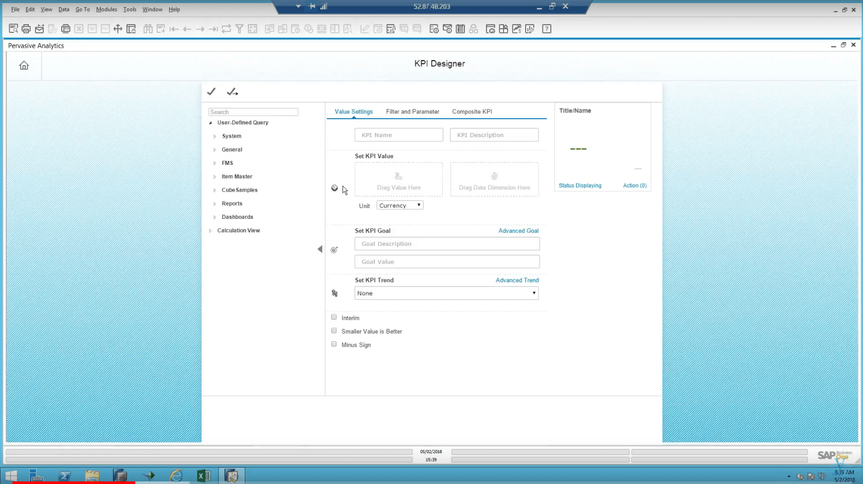 Creating Simple KPIs in SAP Business One Version for SAP HANA