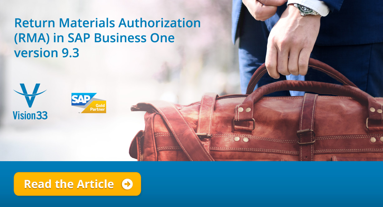 Return Materials Authorization (RMA) in SAP Business One version 9.3